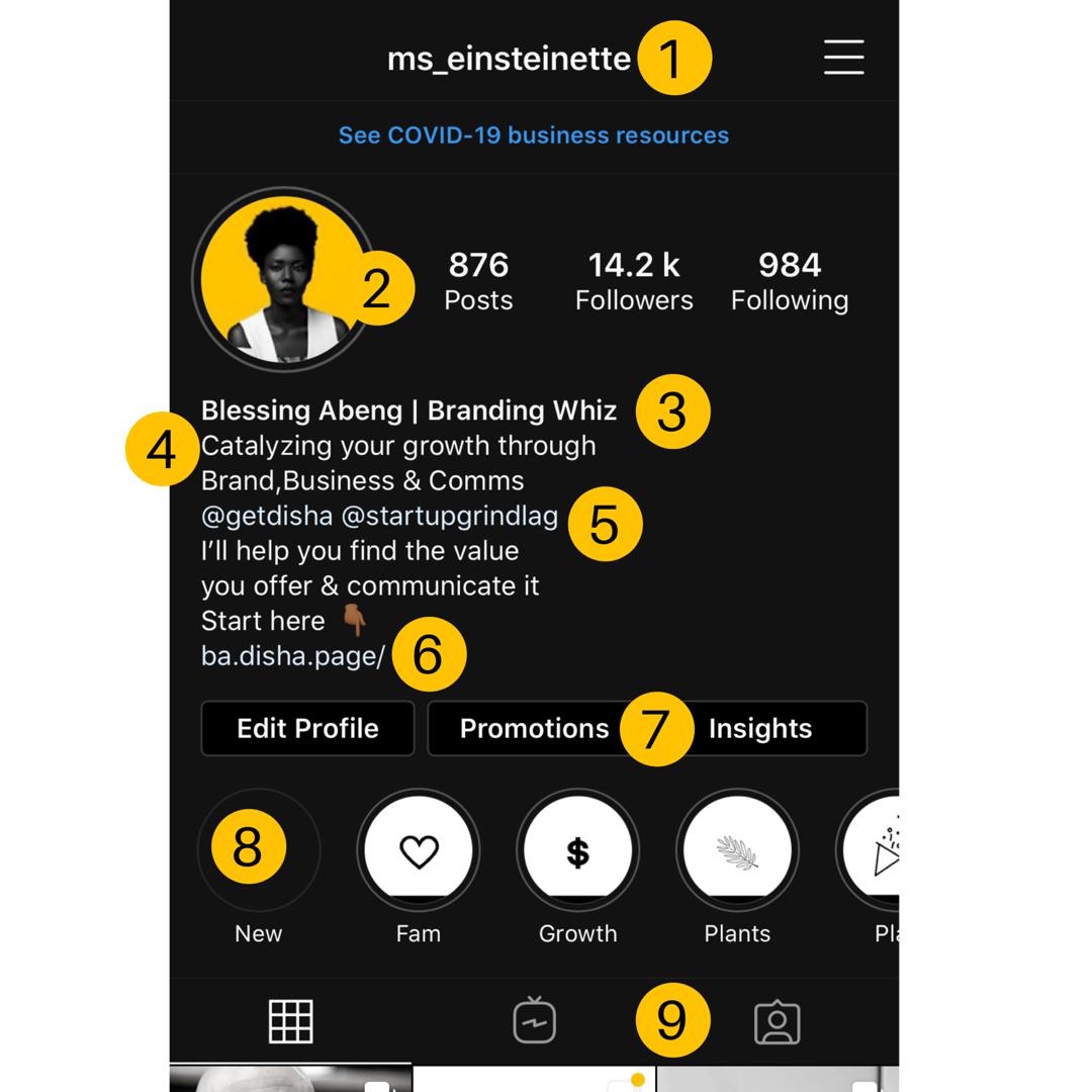 9 Elements of Your Instagram Bio - Blessing Abeng